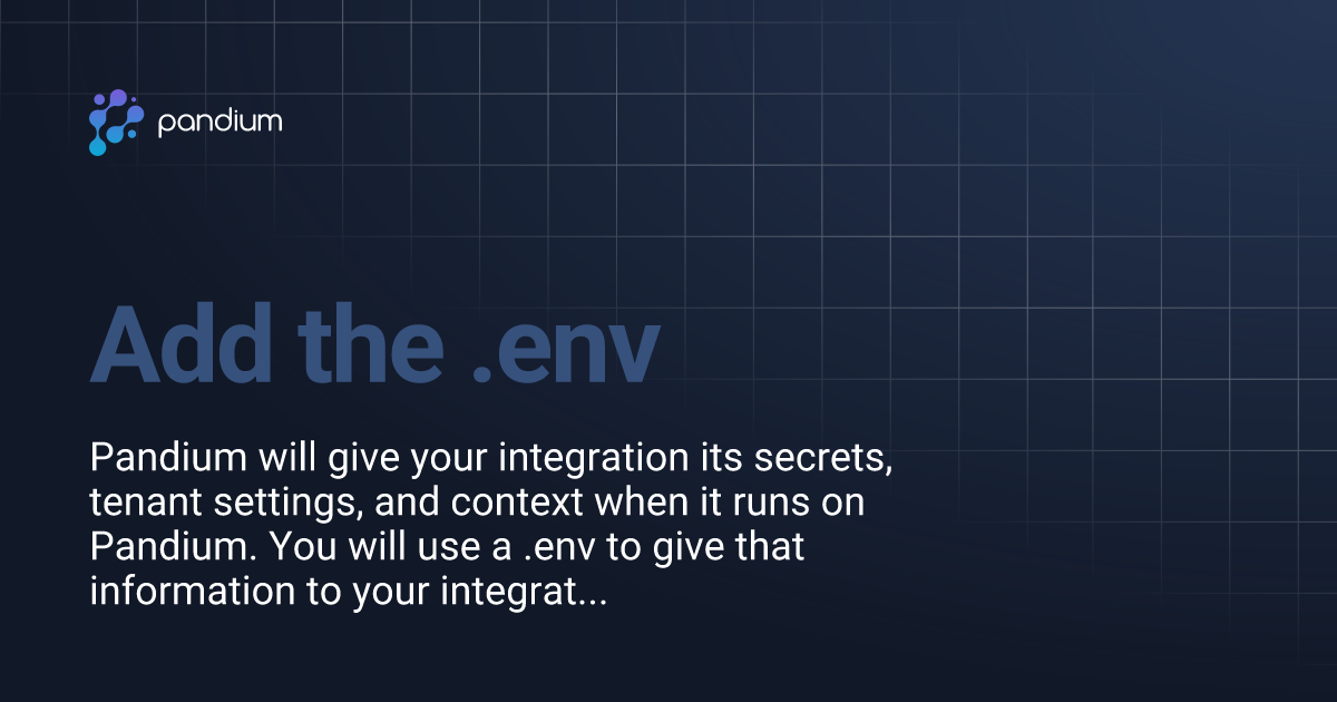 Add the .env | Pandium Docs