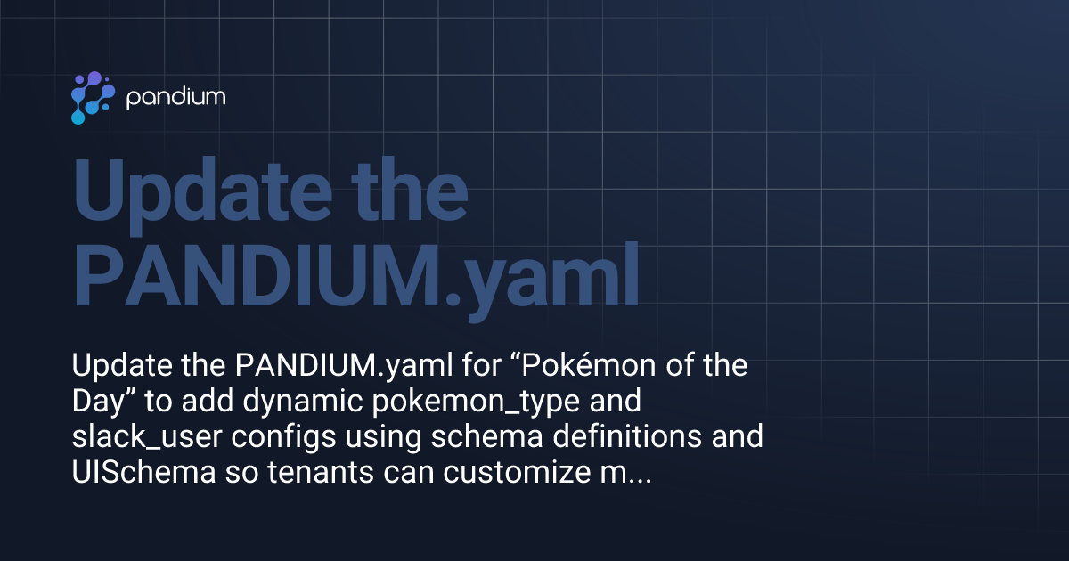 Update the PANDIUM.yaml | Pandium Docs